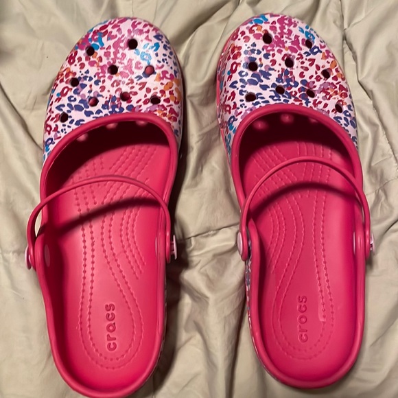 CROCS | Shoes | Rainbow Leopard Crocs Size 9 Lisa Frank Style | Poshmark